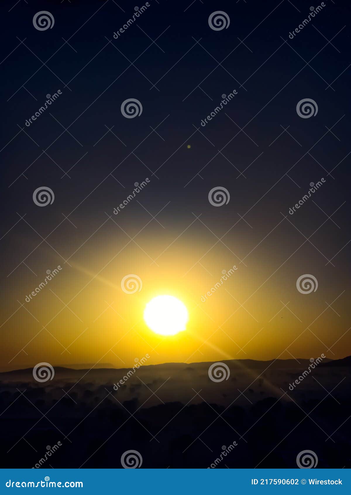 Beautiful Yellow Sun during Sunset with Copy Space Stock Photo - Image ...