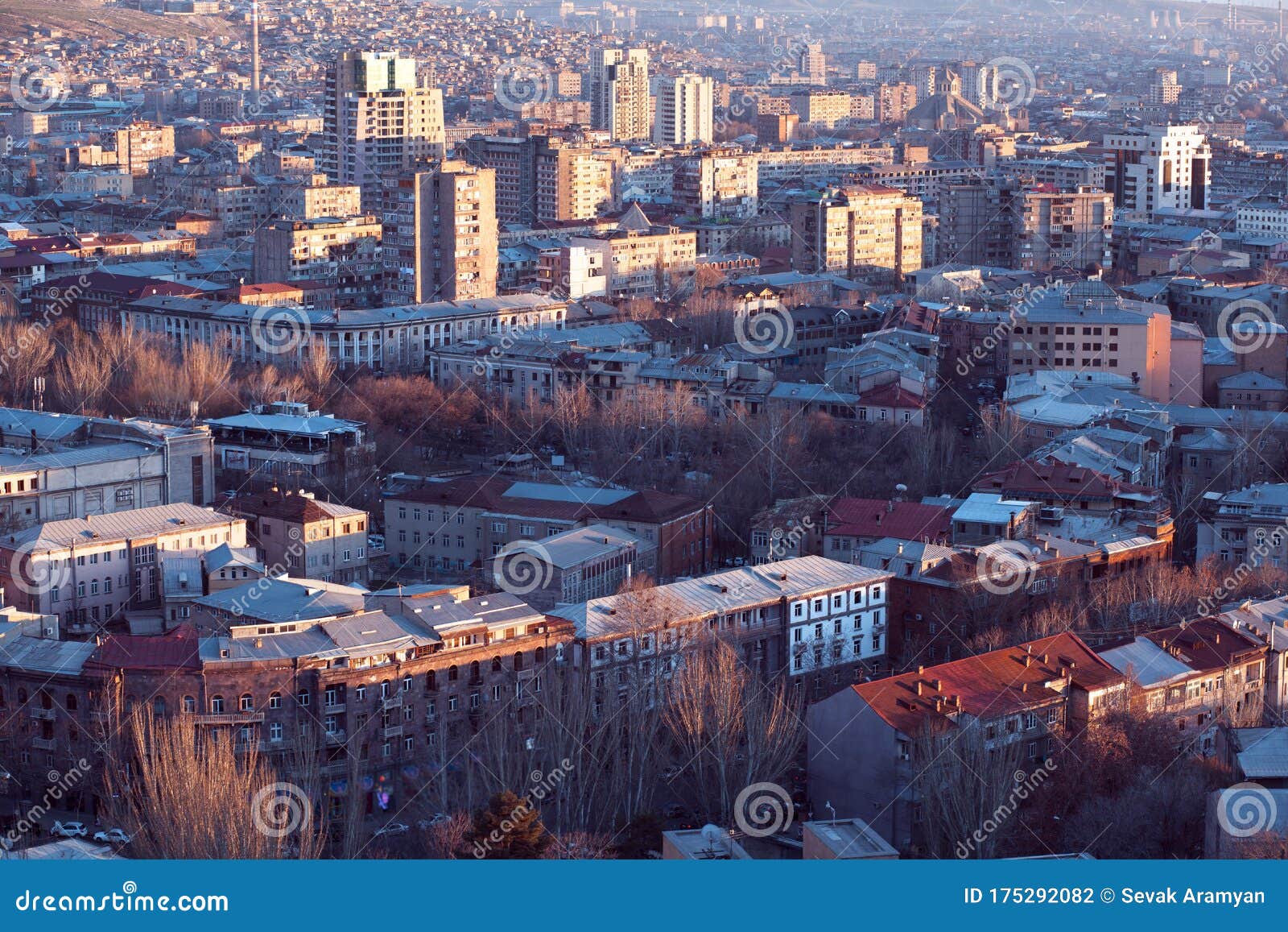 Beautiful Yerevan City at Sunset Stock Photo - Image of capital, high ...