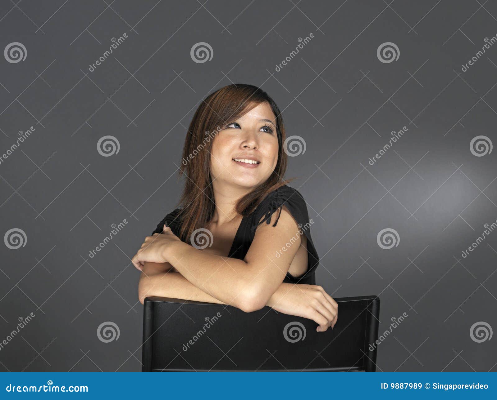 Beautiful Young Asian Woman Thinking Stock Image - Image of casual ...
