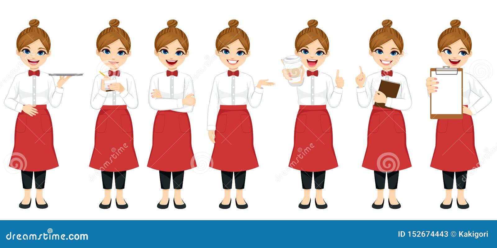 Waitress Set Collection stock vector. Illustration of restaurant ... Waitress Set Collection stock vector. Illustration of restaurant ...