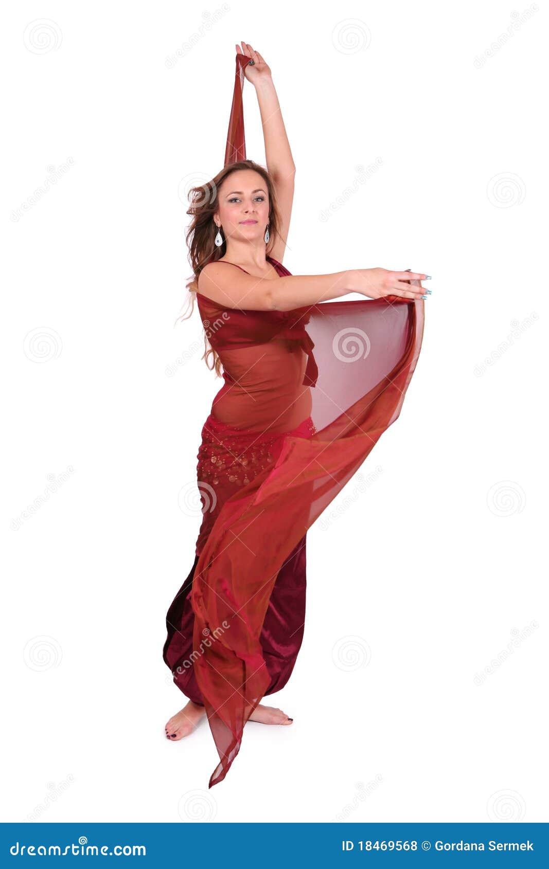 Young Belly Dancer Dancing With Veils Stock Photography | CartoonDealer ...