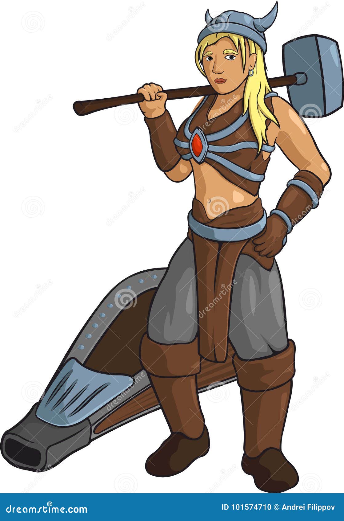 Beautiful young blacksmith stock vector. Illustration of adventure ...