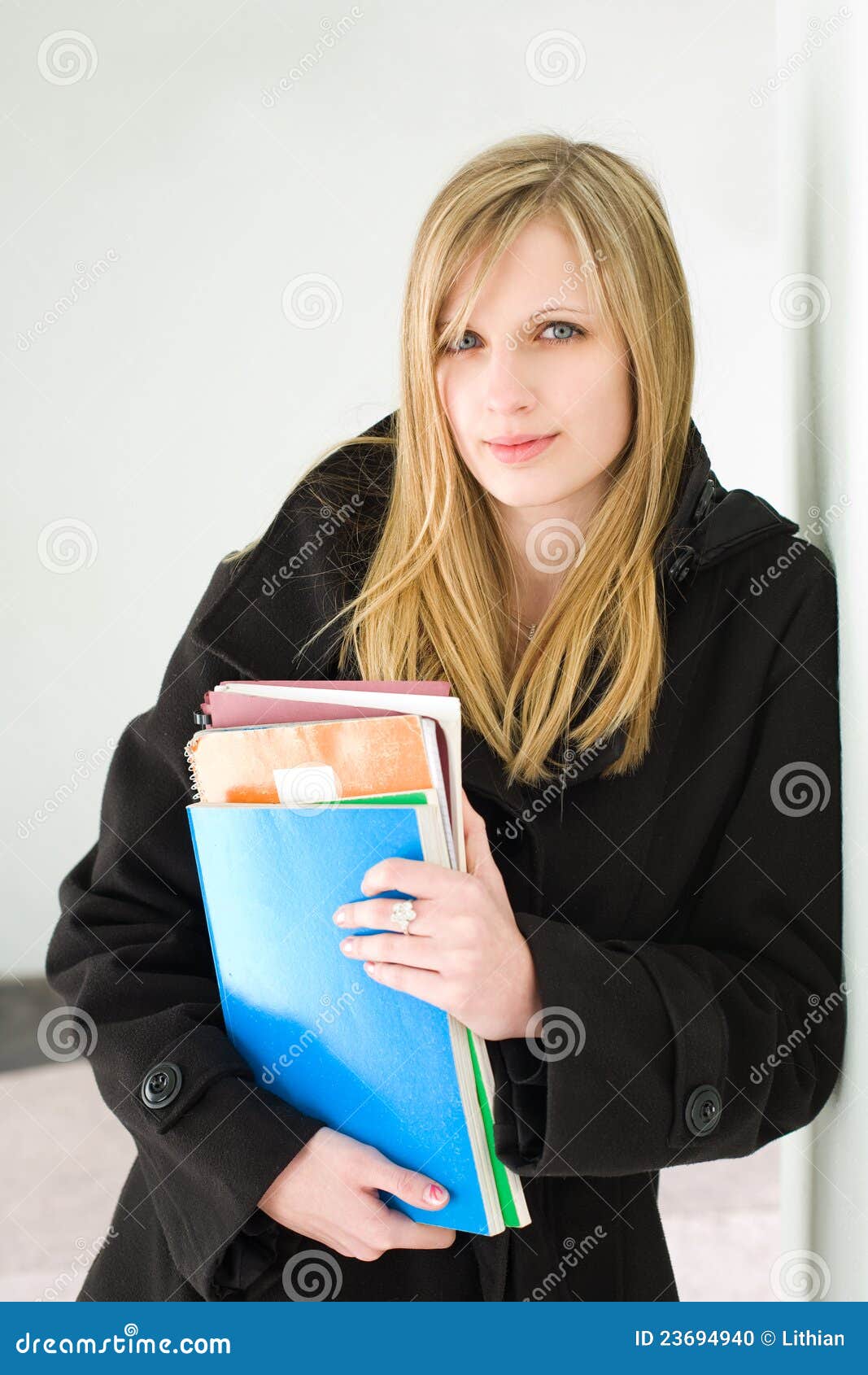 Beautiful Young Blond Student Girl. Stock Photo - Image of fresh ...