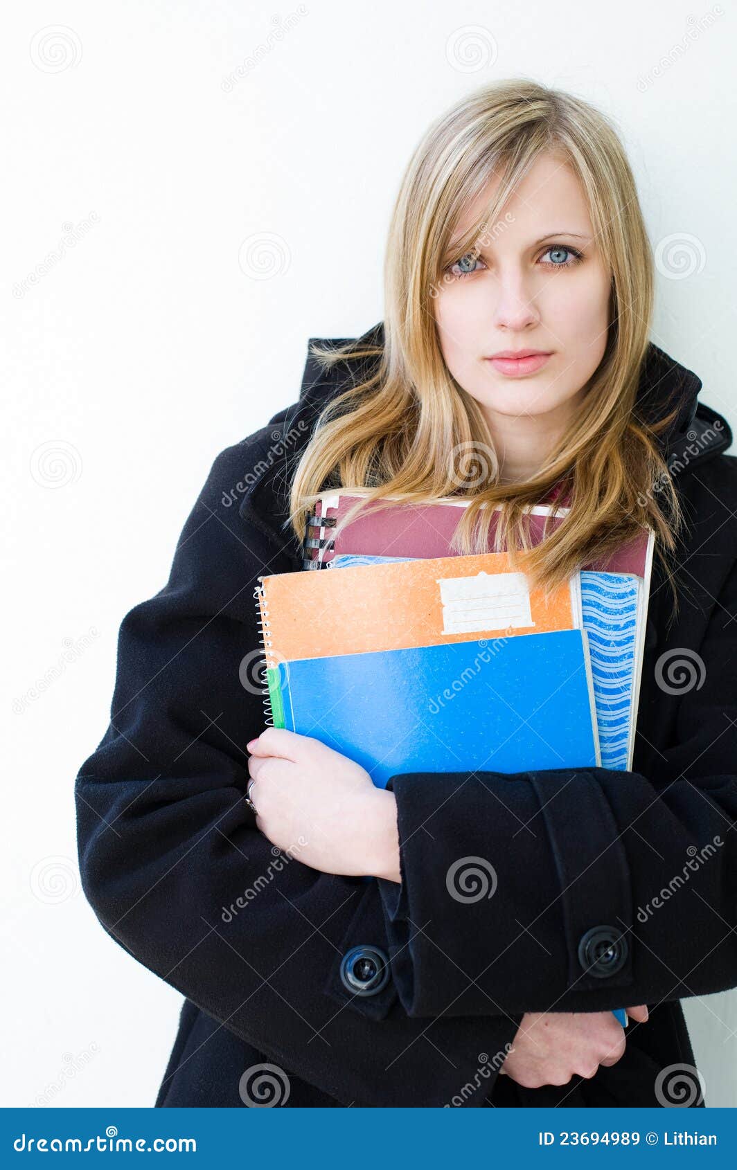 Beautiful Young Blond Student Girl. Stock Image - Image of female ...