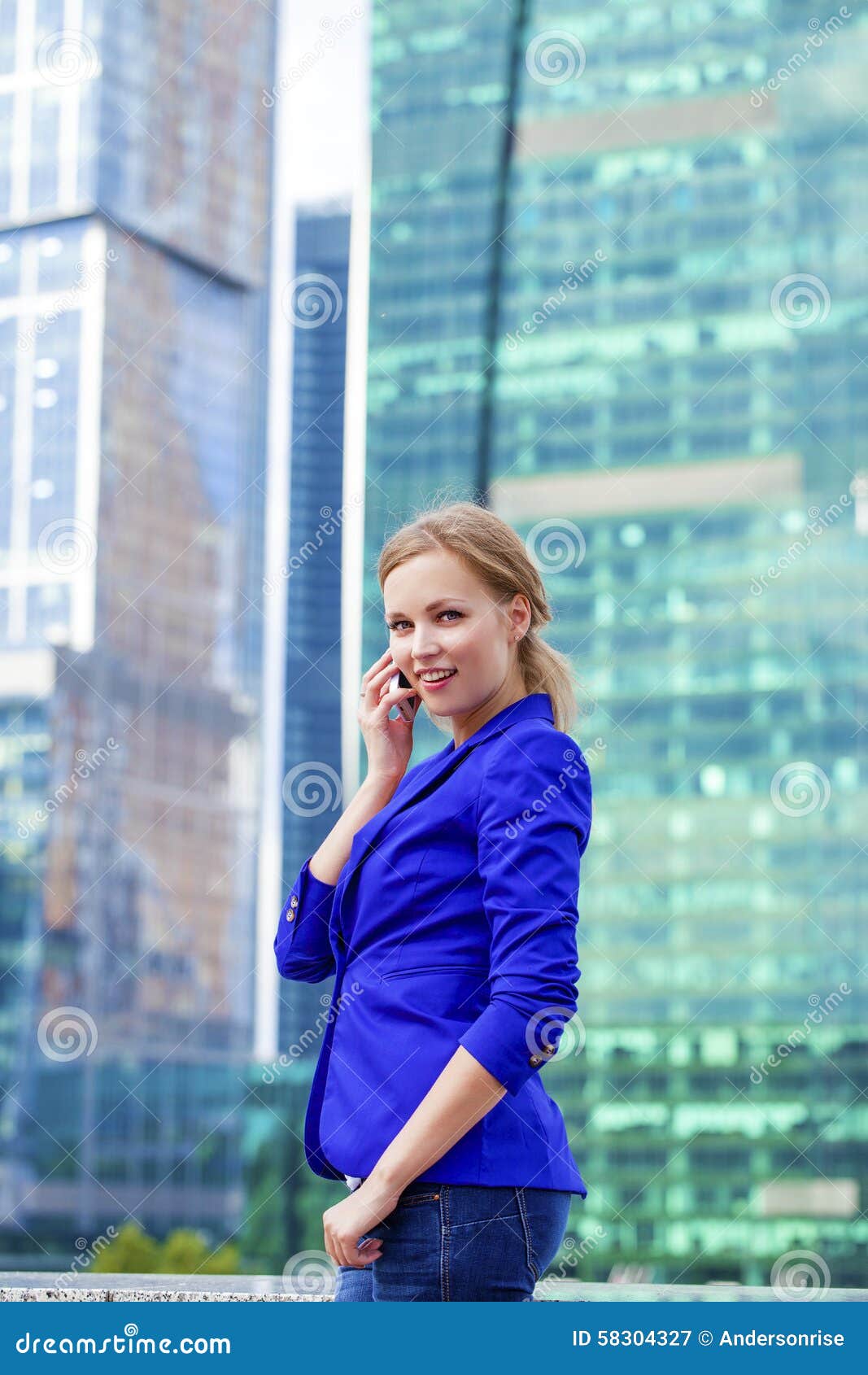 Beautiful Young Blonde Calling by Phone Stock Image - Image of lady ...