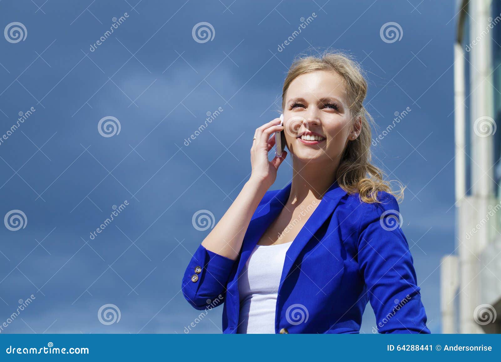 Beautiful Young Blonde Calling by Phone Stock Image - Image of adult ...