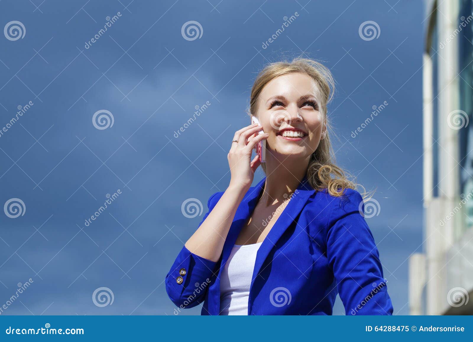 Beautiful Young Blonde Calling by Phone Stock Image - Image of ...