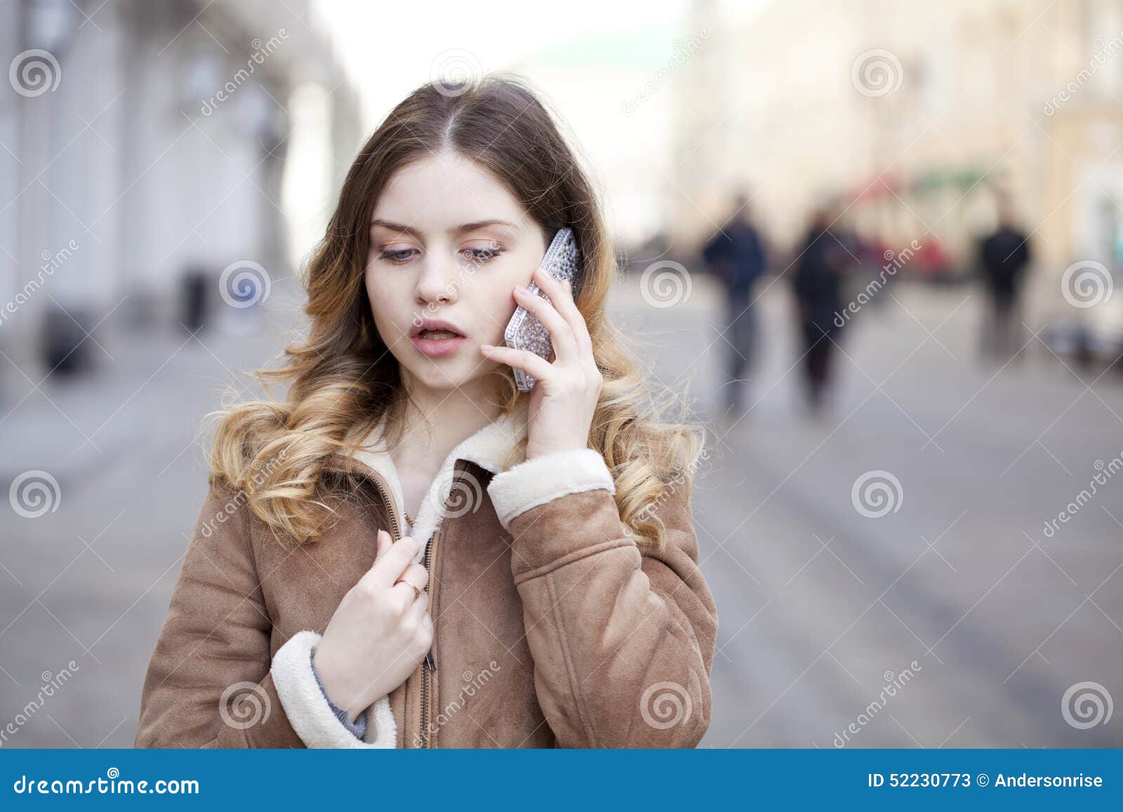 Beautiful Young Blonde Calling by Phone Stock Image - Image of beauty ...