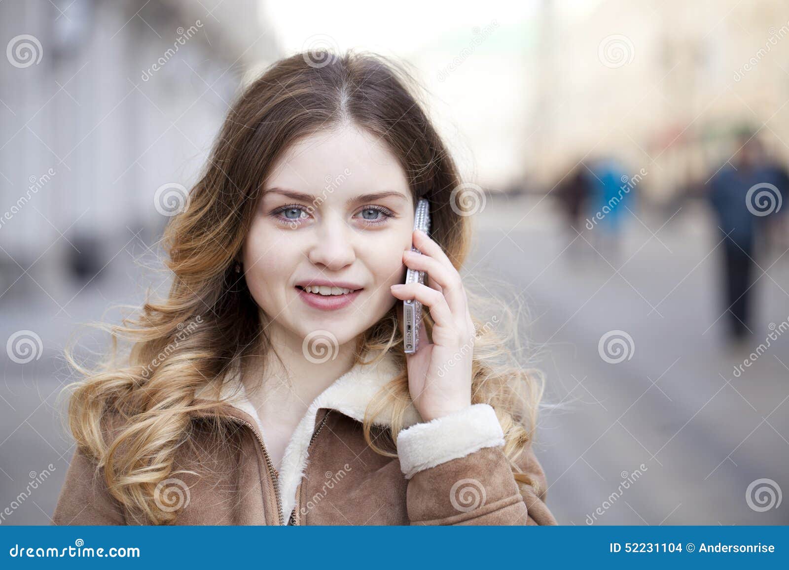Beautiful Young Blonde Calling by Phone Stock Photo - Image of call ...