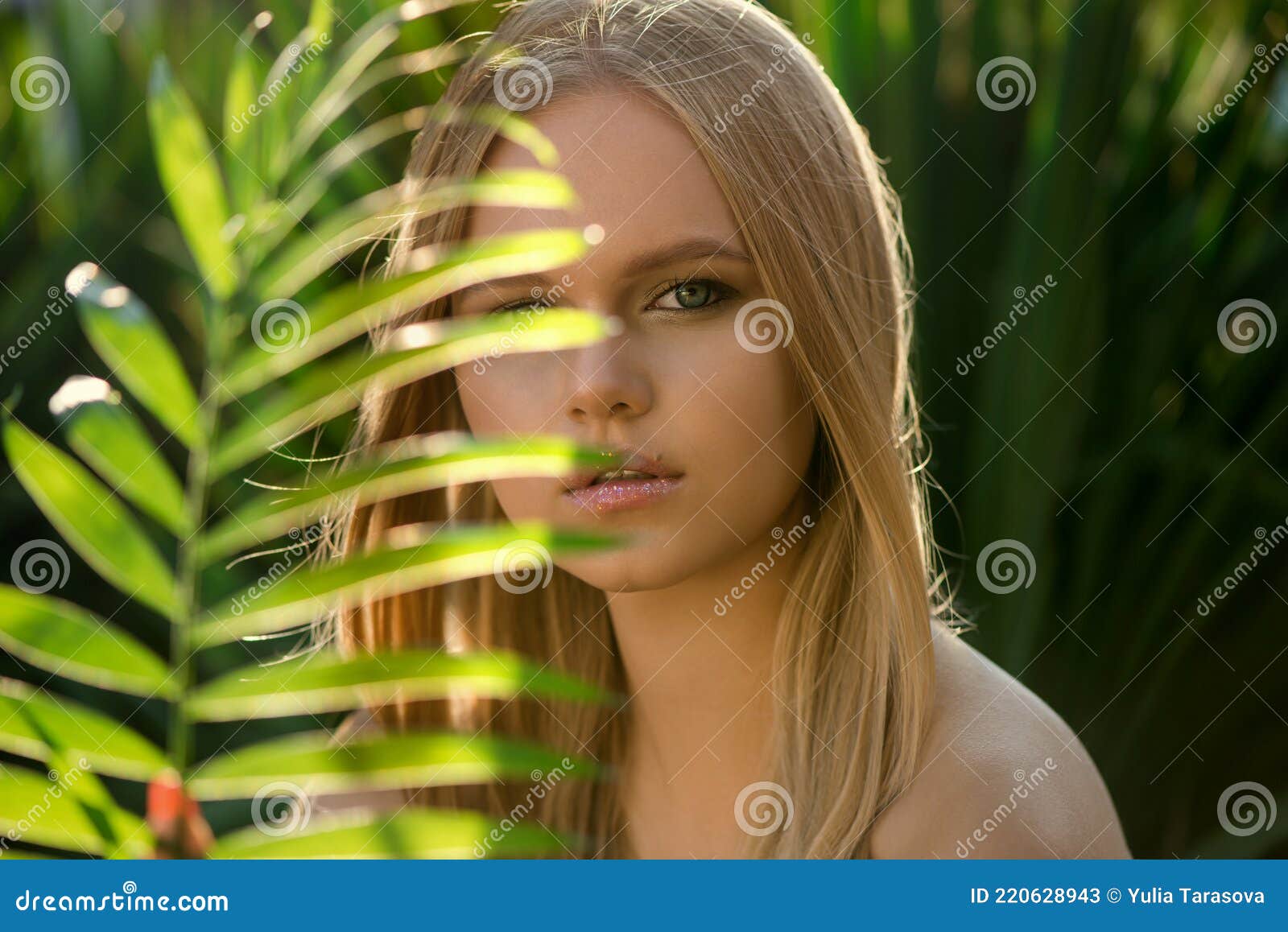 Beautiful Young Blonde Woman With Perfect Skin And Long Light Blond