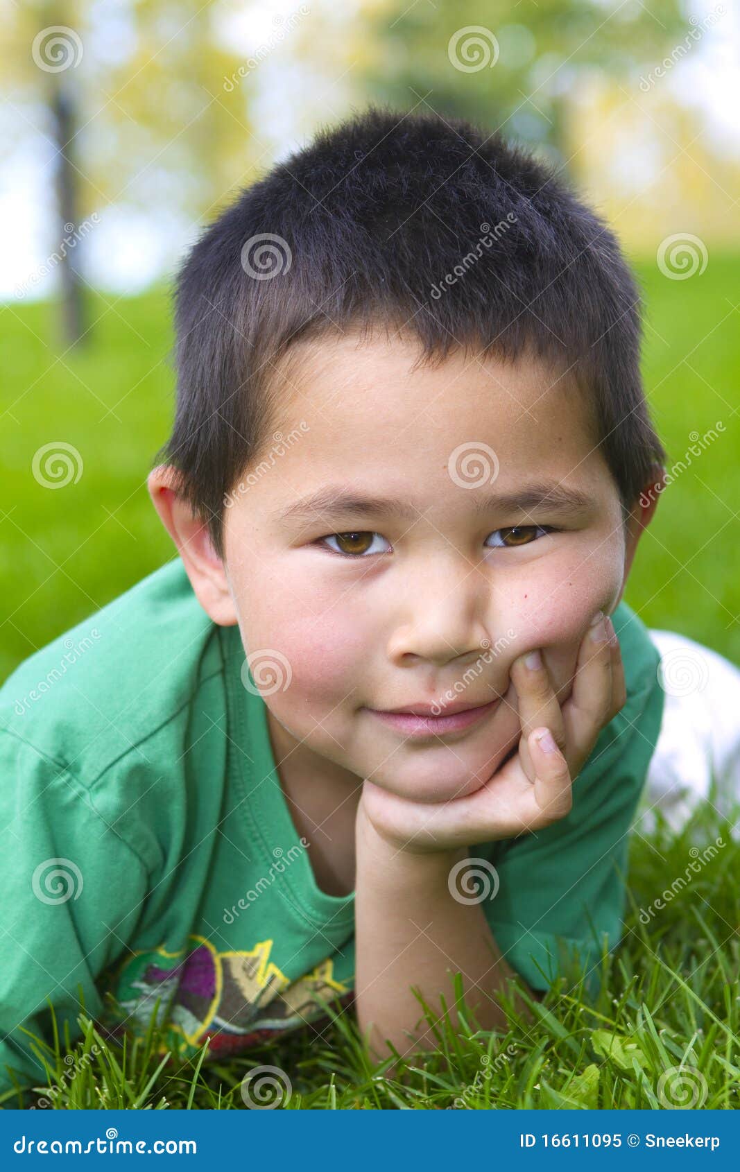 Beautiful Young Boy with Funny Smile Playing Stock Image - Image of ...