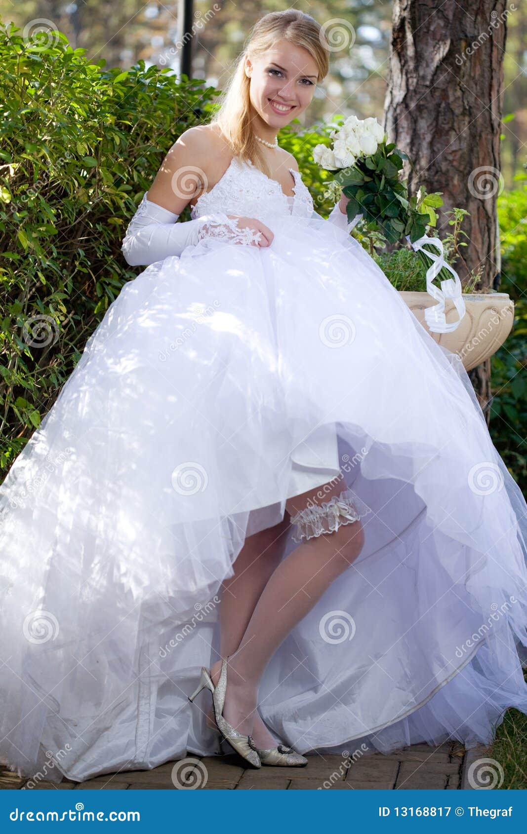 Beautiful young bride stock image. Image of flowers, bride - 13168817