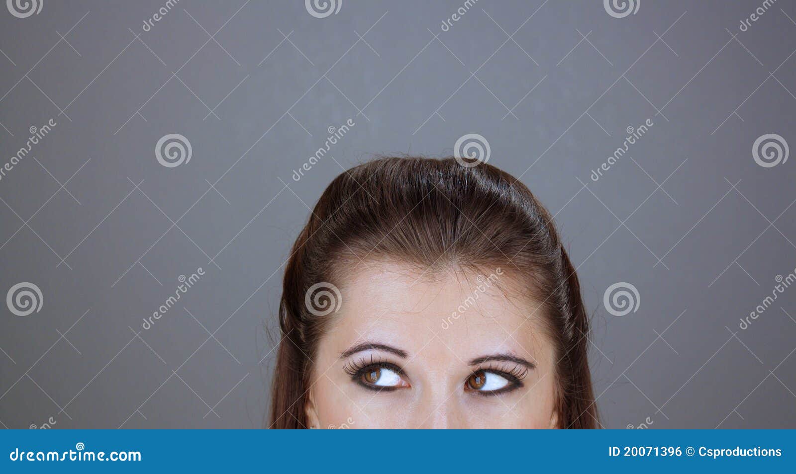 Beautiful Young Brunette Looking Left Stock Photo - Image of beautiful ...