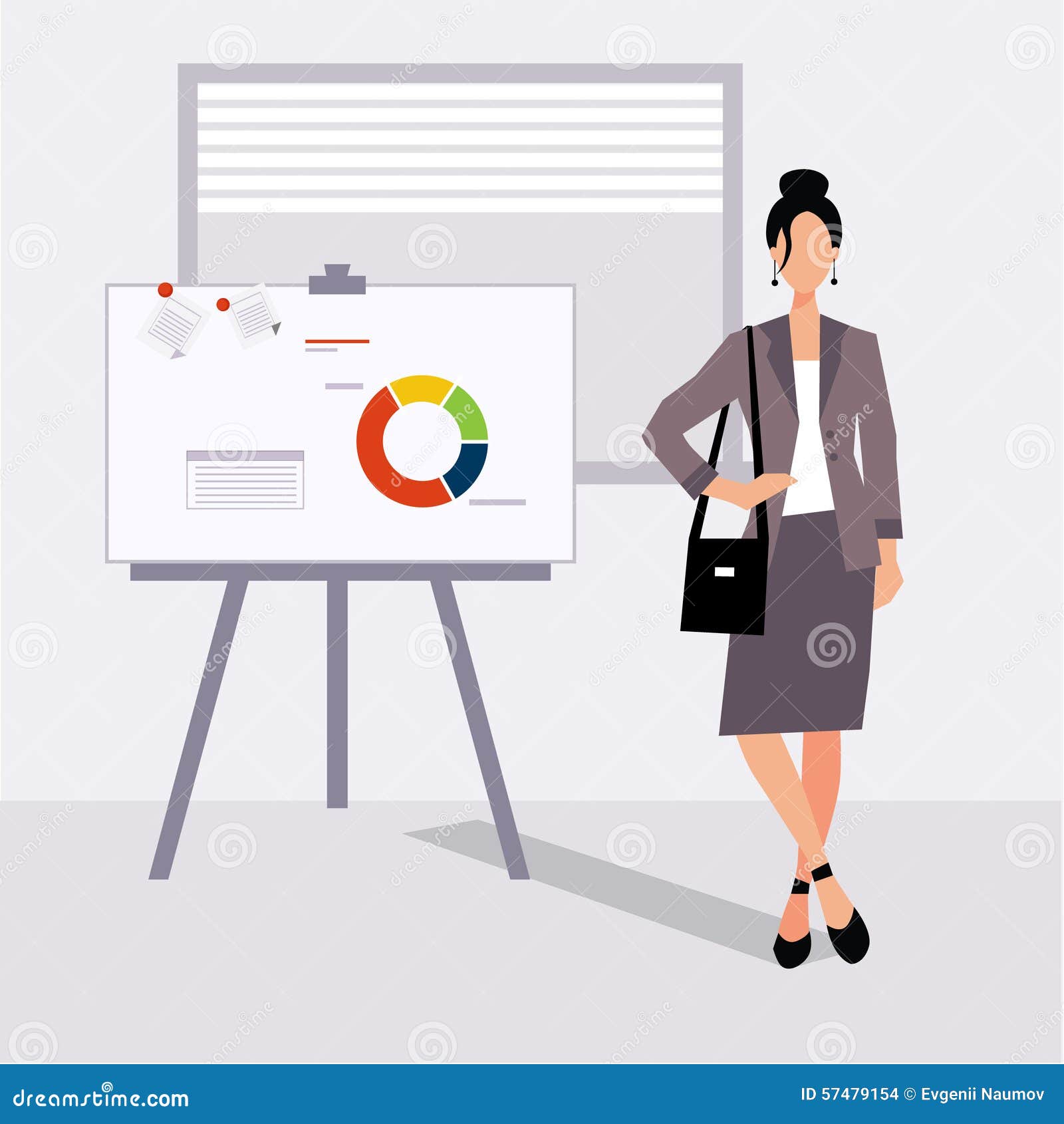 Beautiful Young Business Woman Presenting with a Stock Vector ...