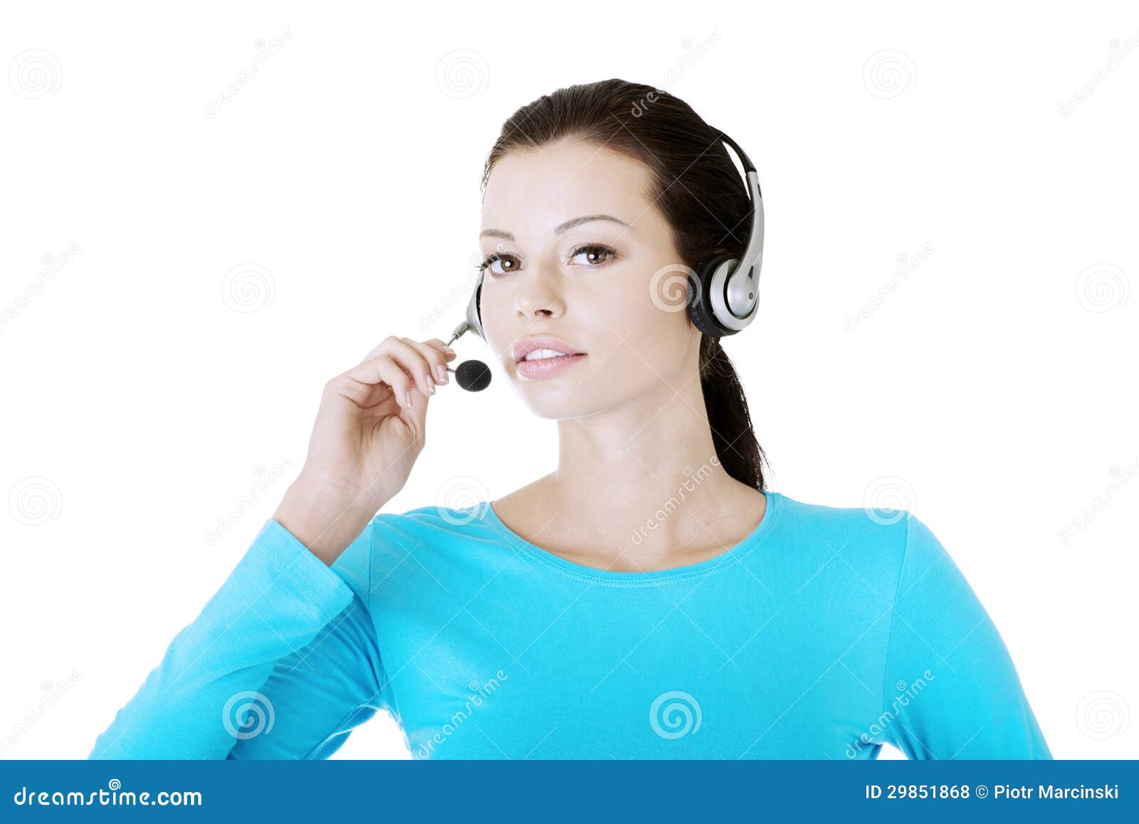 Beautiful Young Call-center Assistant Stock Photo - Image of helpdesk ...