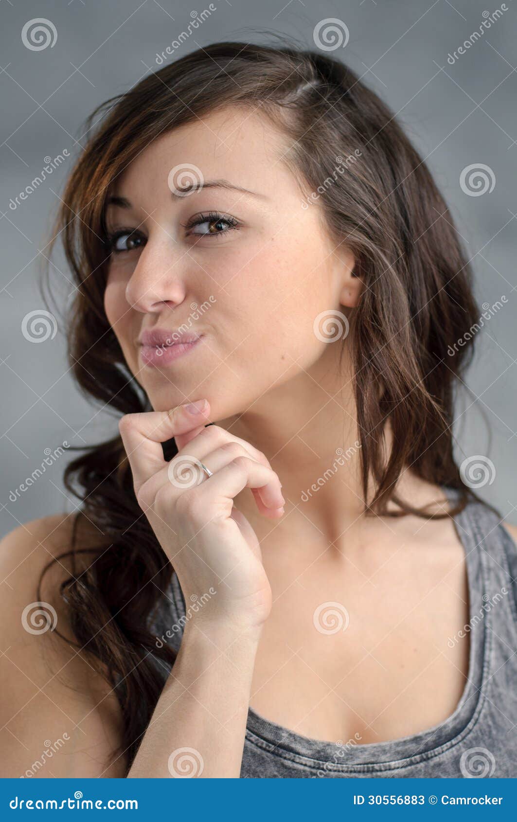 Beautiful Young Caucasian Woman Making a Decision Stock Image - Image ...