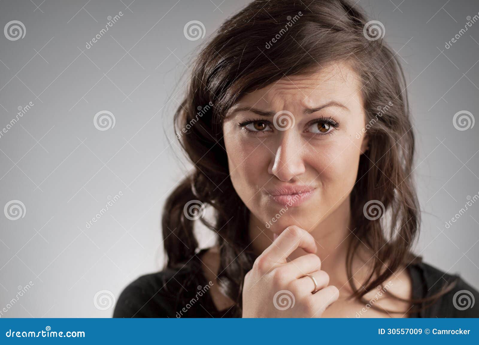 Beautiful Young Caucasian Woman Making a Decision Stock Image - Image ...
