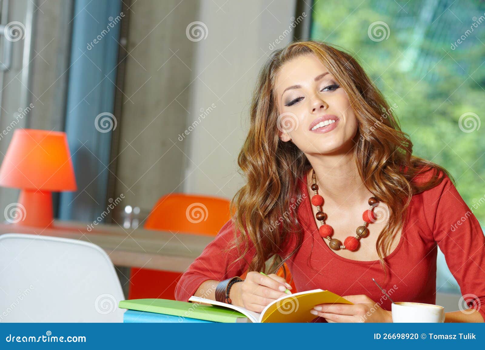 Beautiful Young College Student Stock Photo - Image of internet ...