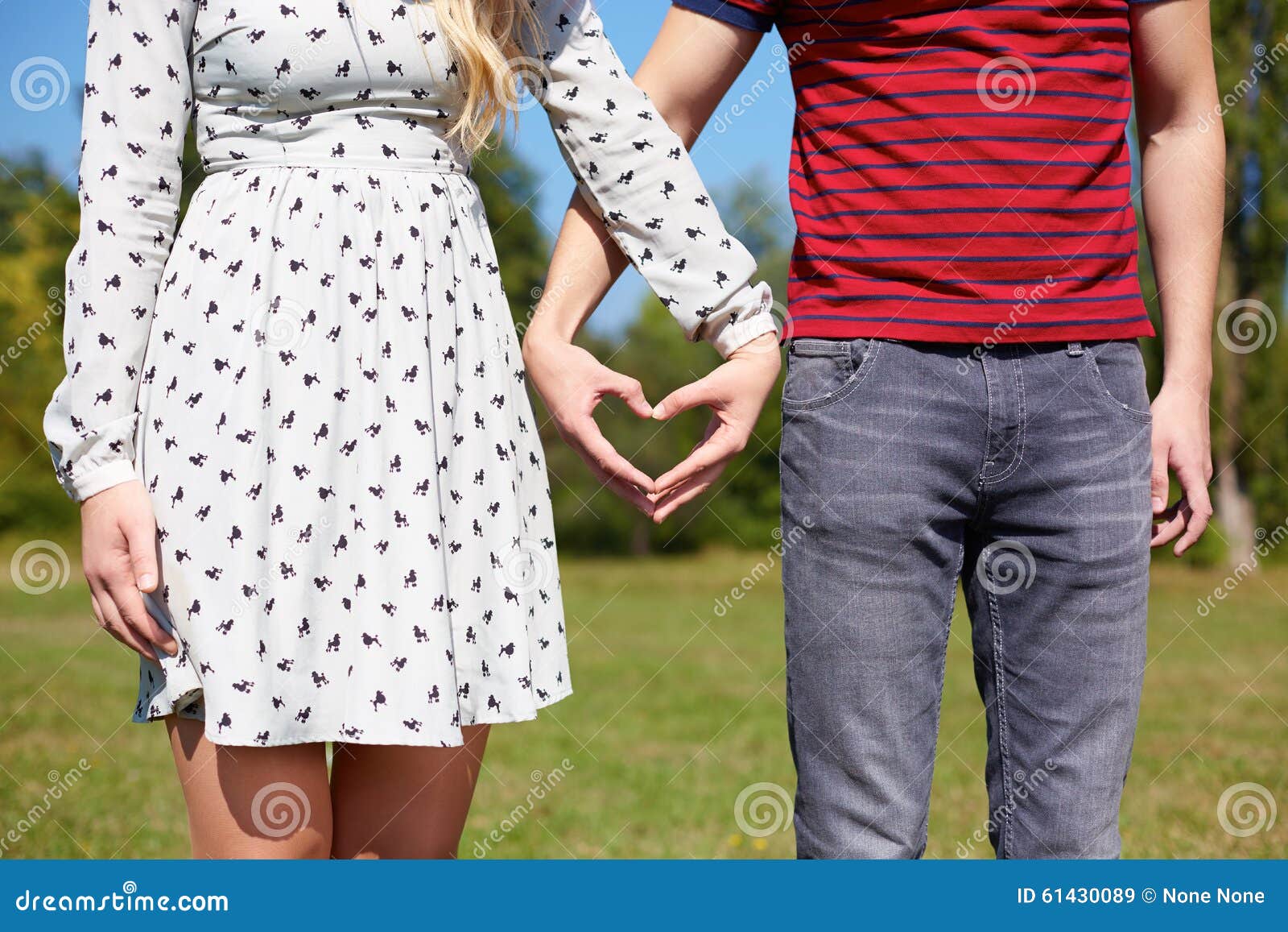 Beautiful Young Couple Creating Heart with Hands Stock Image - Image of ...