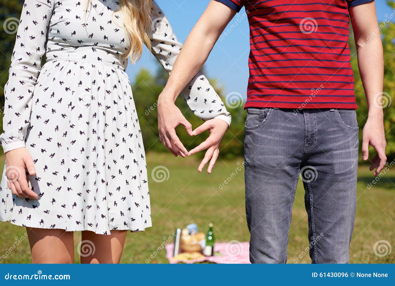 Beautiful Young Couple Creating Heart with Hands Stock Photo - Image of ...