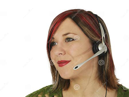 Beautiful Young Customer Service Rep Stock Photo - Image of ...