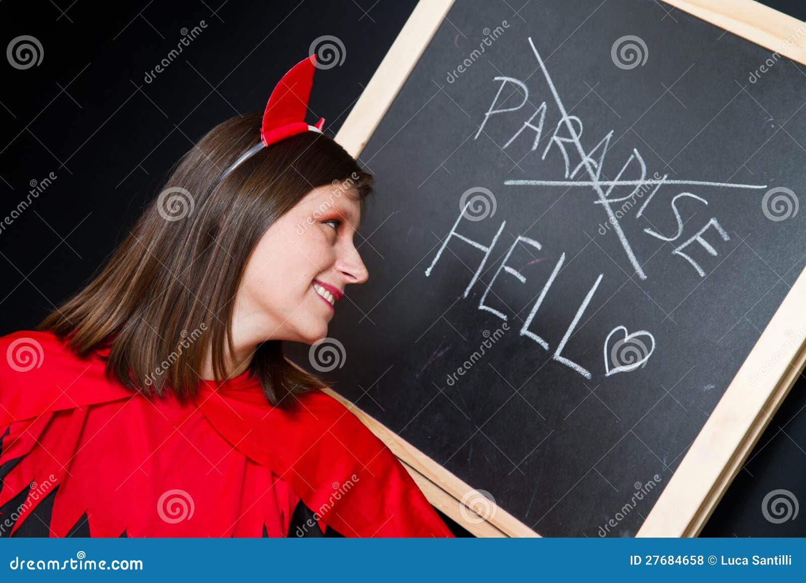 Beautiful Young Devil Woman Stock Photo - Image of evil, happiness ...