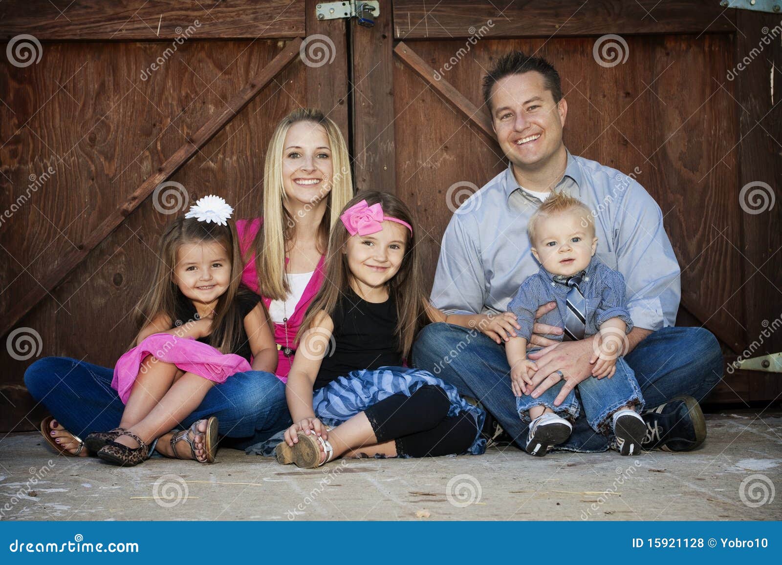 Beautiful Young Family stock vector. Illustration of blue - 15921128