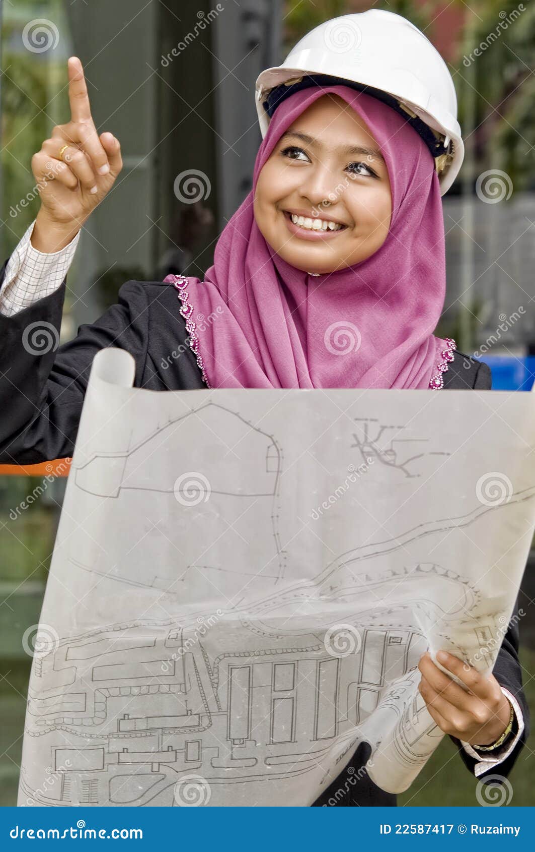Beautiful and Young Female Architect Stock Image - Image of beautiful ...