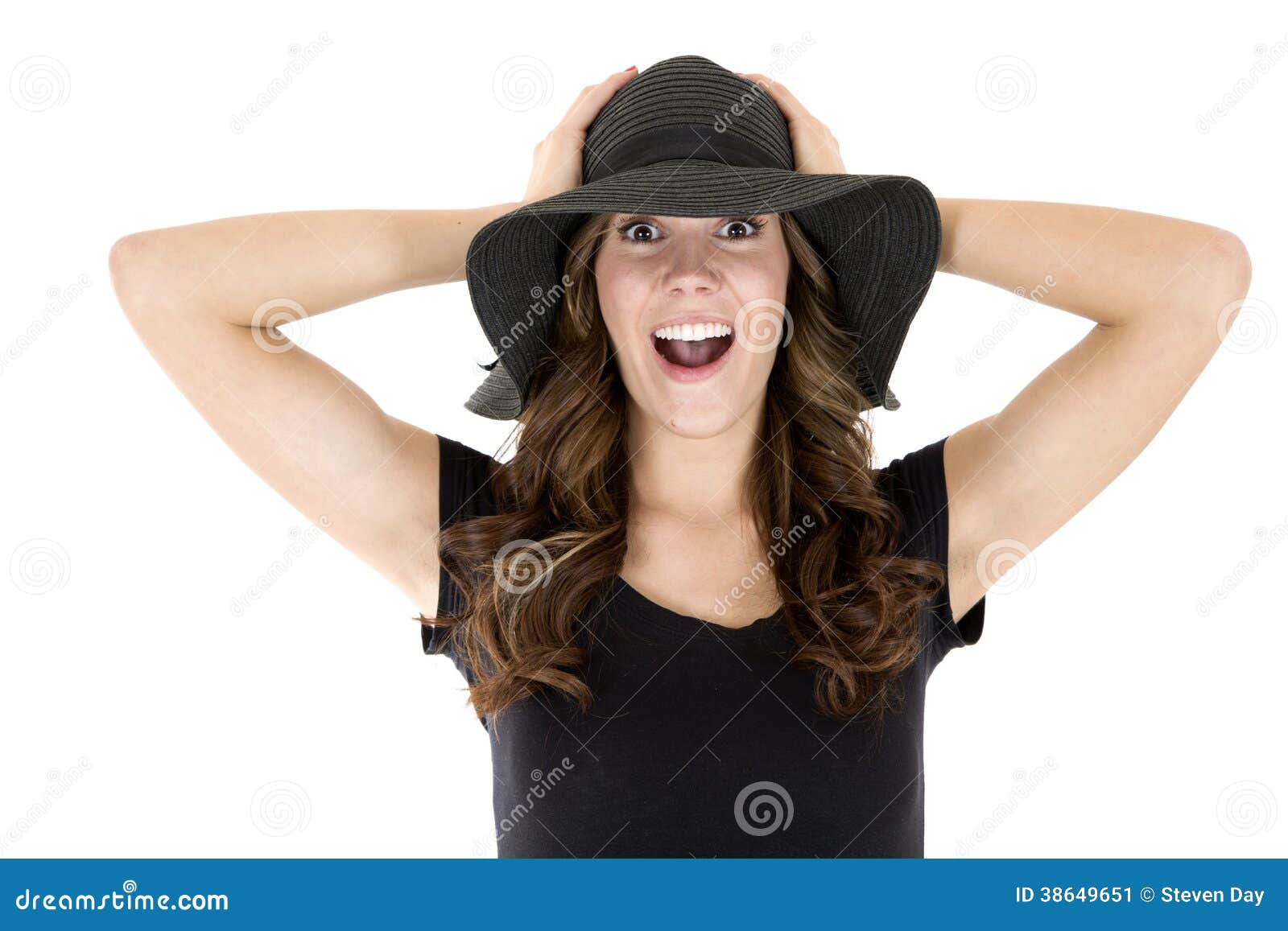 Beautiful Young Female with an Astonished Look Stock Image - Image of ...