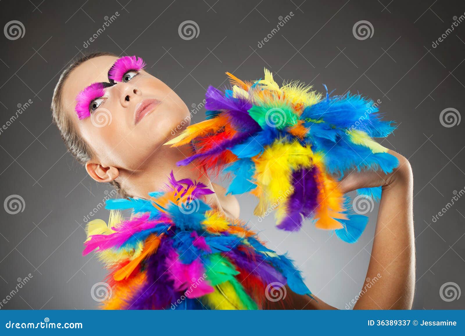 Beautiful Young Female Model with Bold Make-up Stock Image - Image of ...