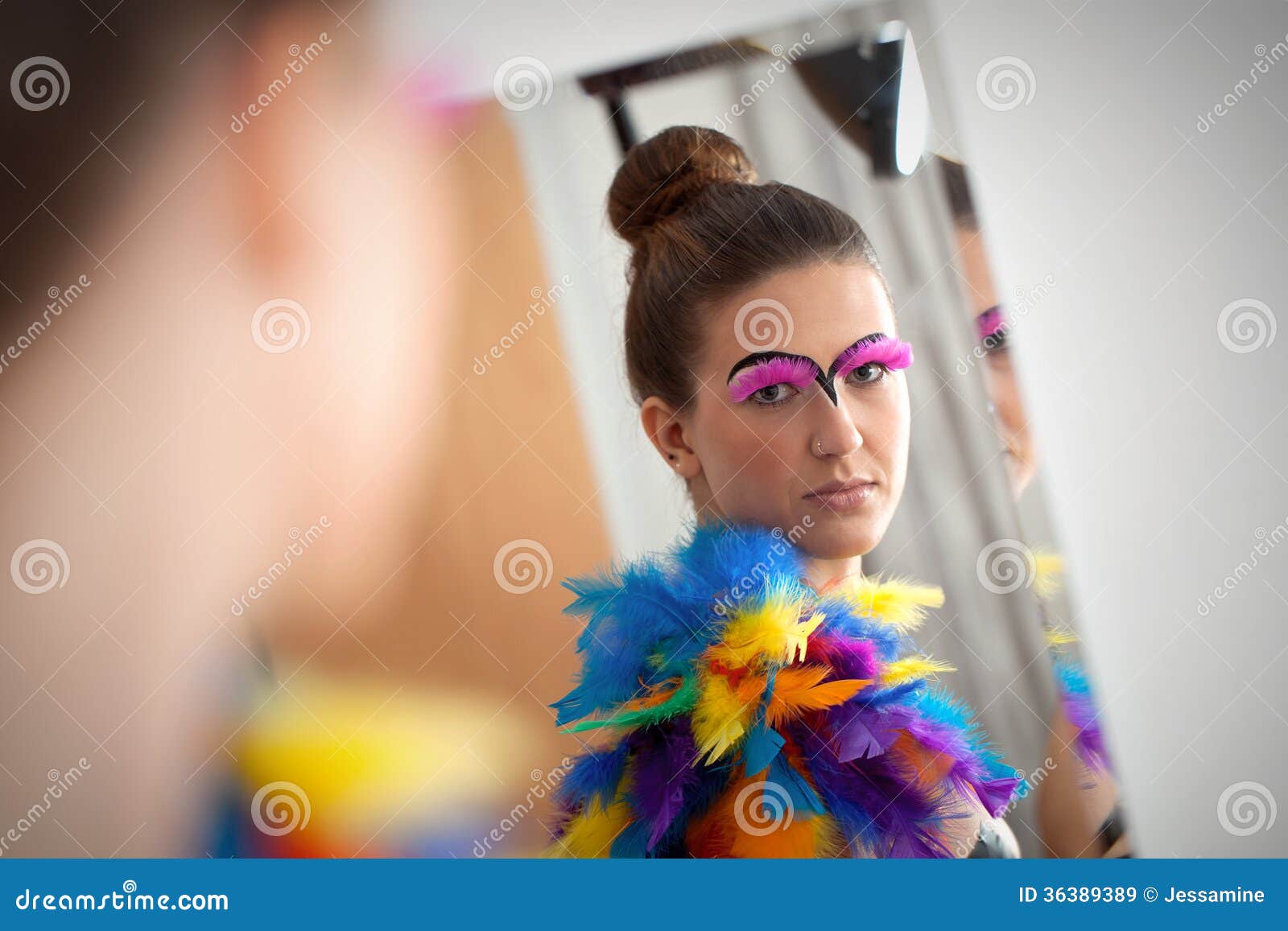 Beautiful Young Female Model with Bold Make-up Stock Image - Image of ...