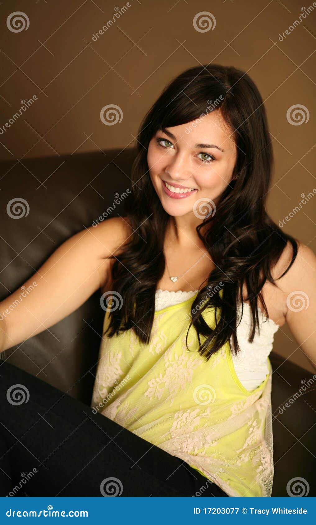 Beautiful Young Female Model Smiling Stock Image - Image of portrait ...
