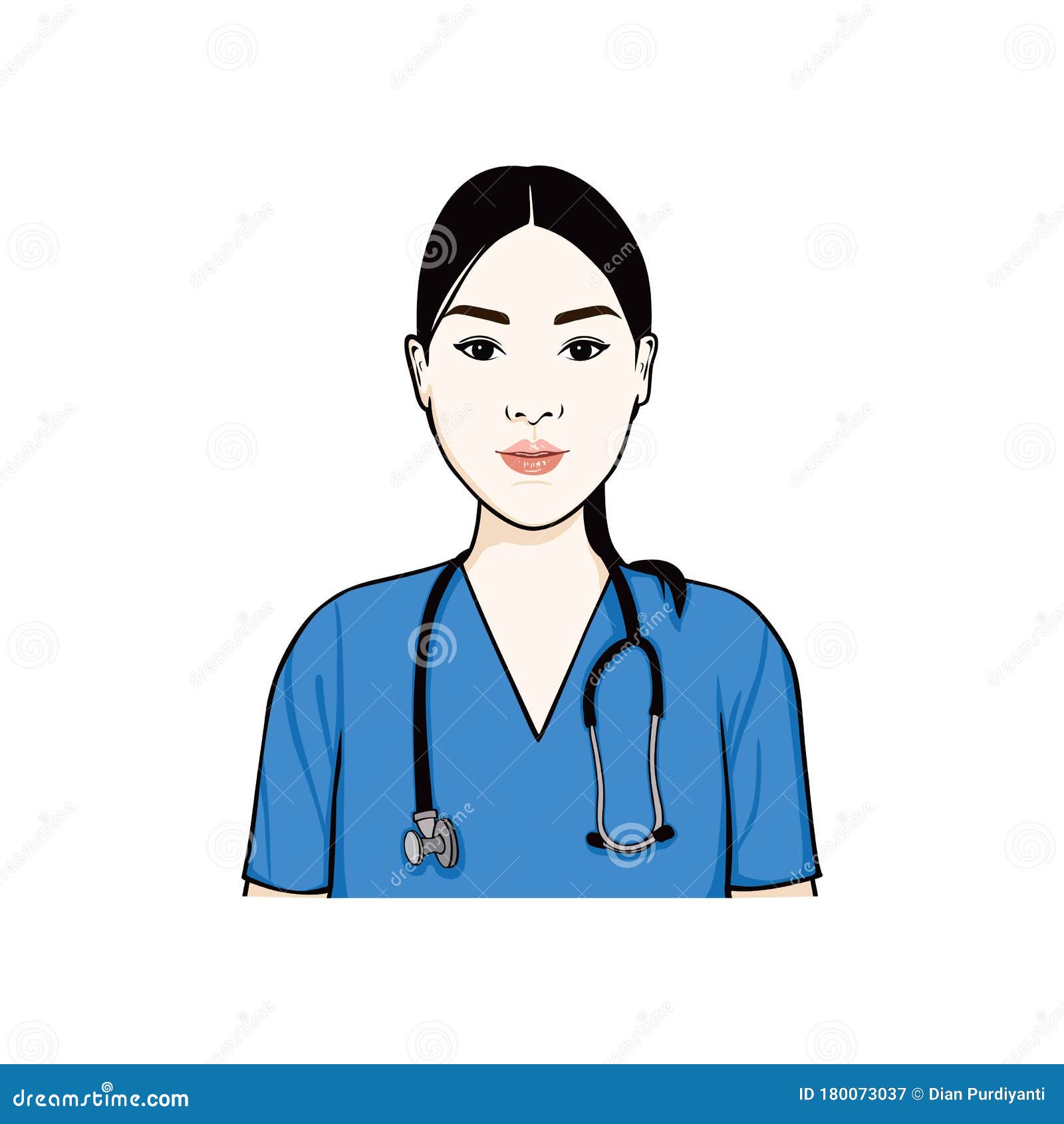 Beautiful Young Female Nurse Illustration, Vector Design Stock Vector ...
