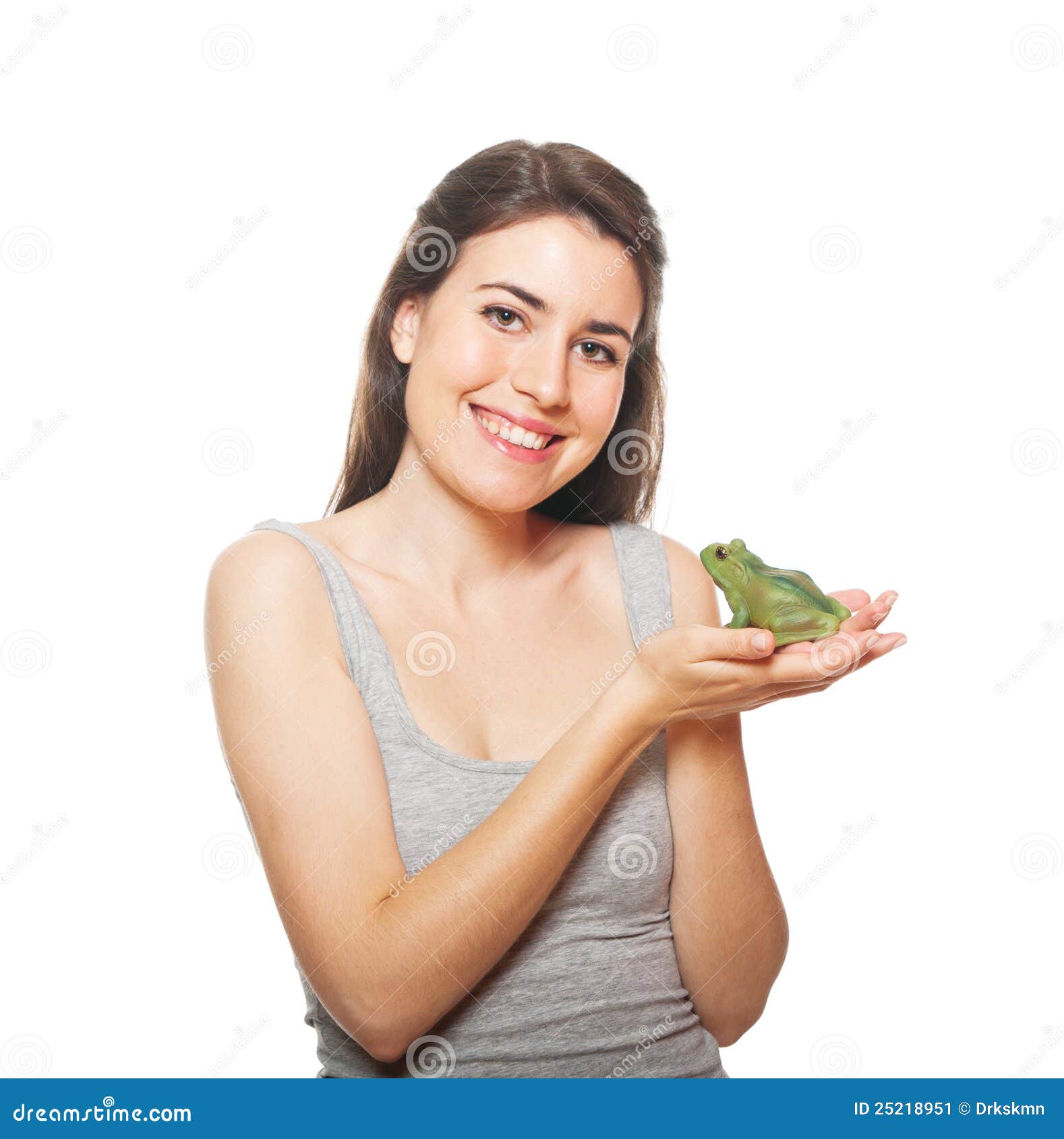 Beautiful Young Female and Prince Frog Stock Image - Image of isolated ...