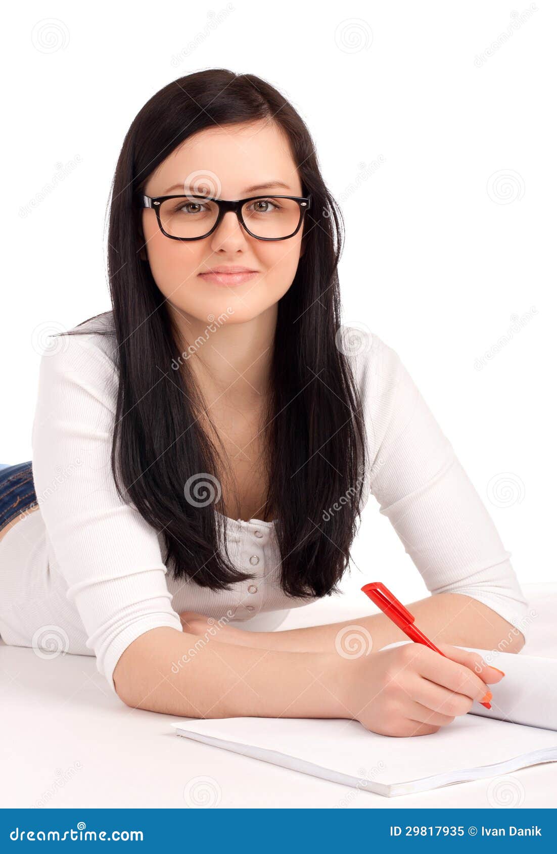 Student lying and studying stock image. Image of book - 29817935