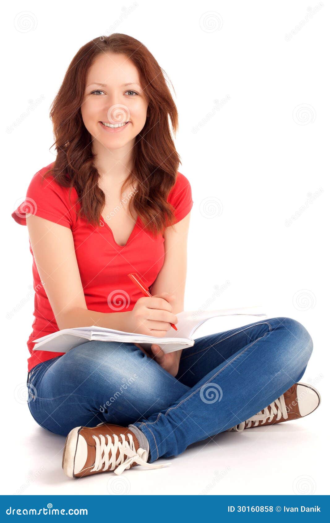 Student Sitting and Studying Stock Photo - Image of sitting, teenager ...