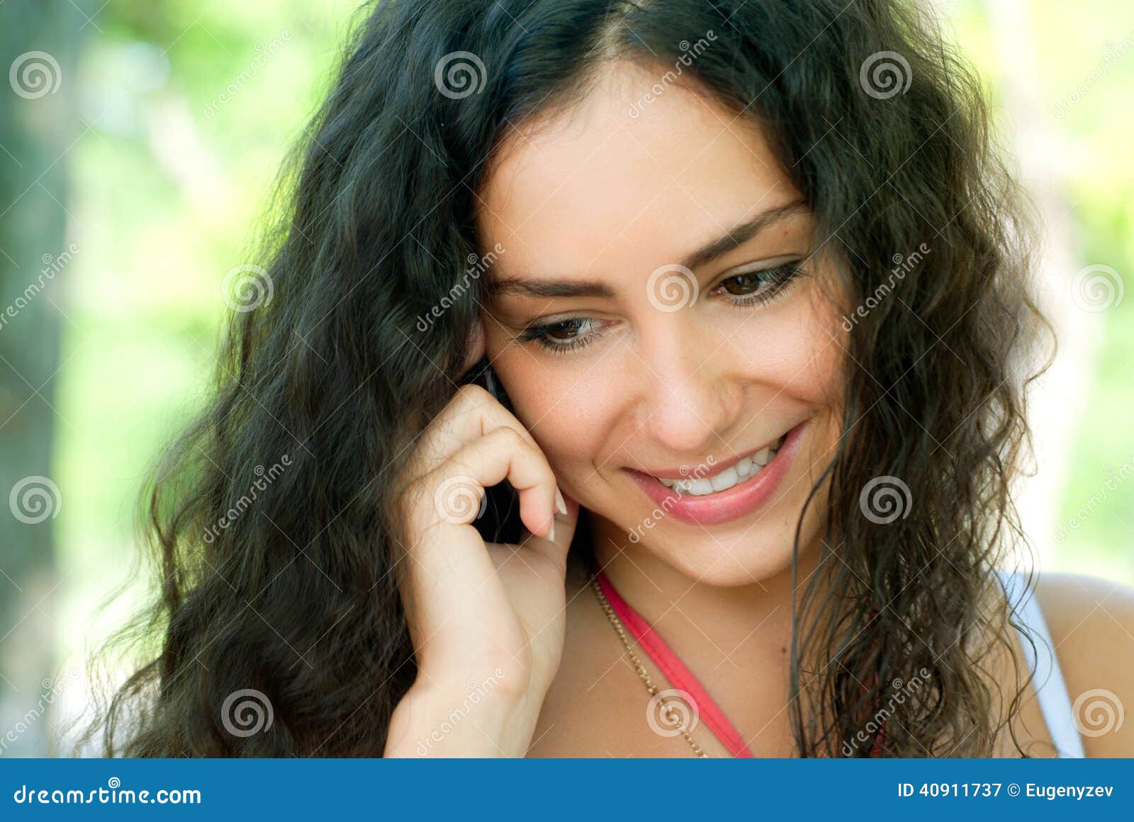 Beautiful Young Girl Calling Stock Image - Image of communication ...