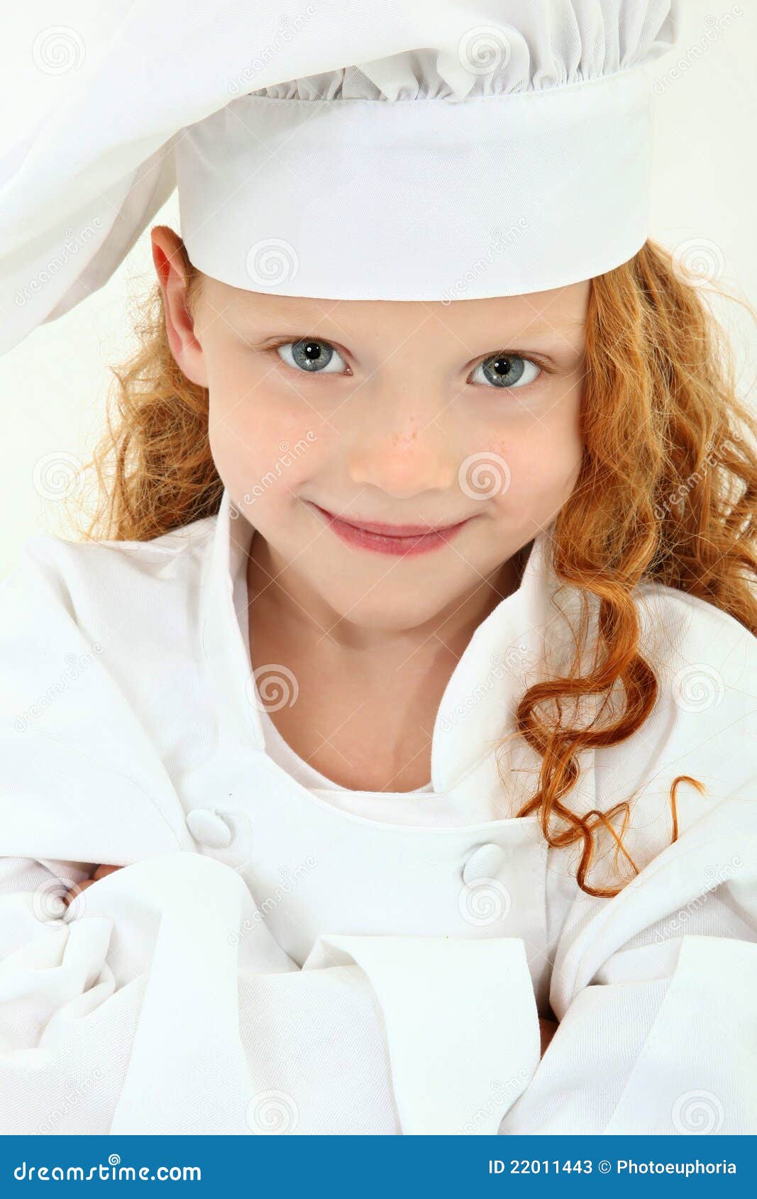 Beautiful Young Girl Child in Chef Uniform and Hat Stock Image - Image ...