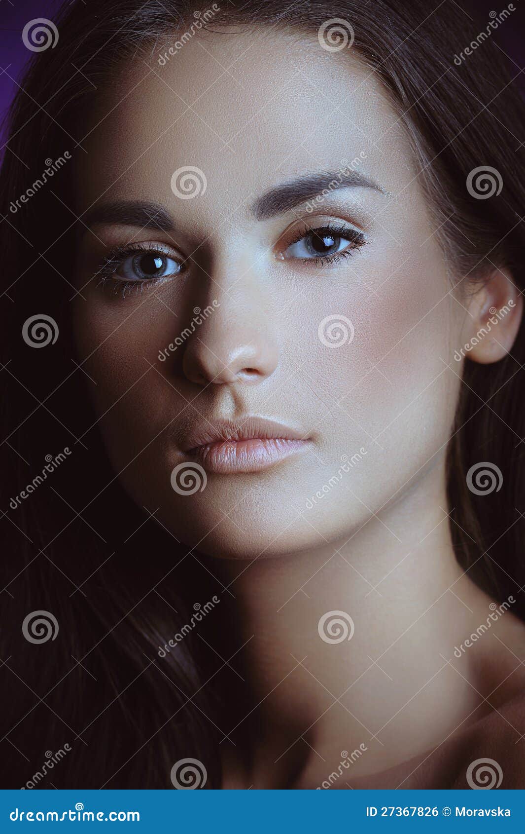 Beautiful Young Girl with Delicate Natural Makeup Stock Photo - Image ...