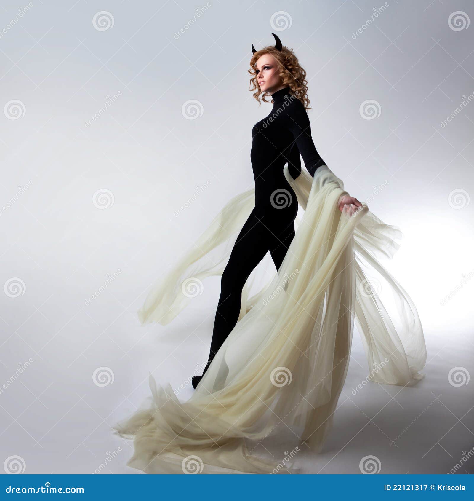 The Beautiful Young Girl a Devil Stock Image - Image of adult, model ...