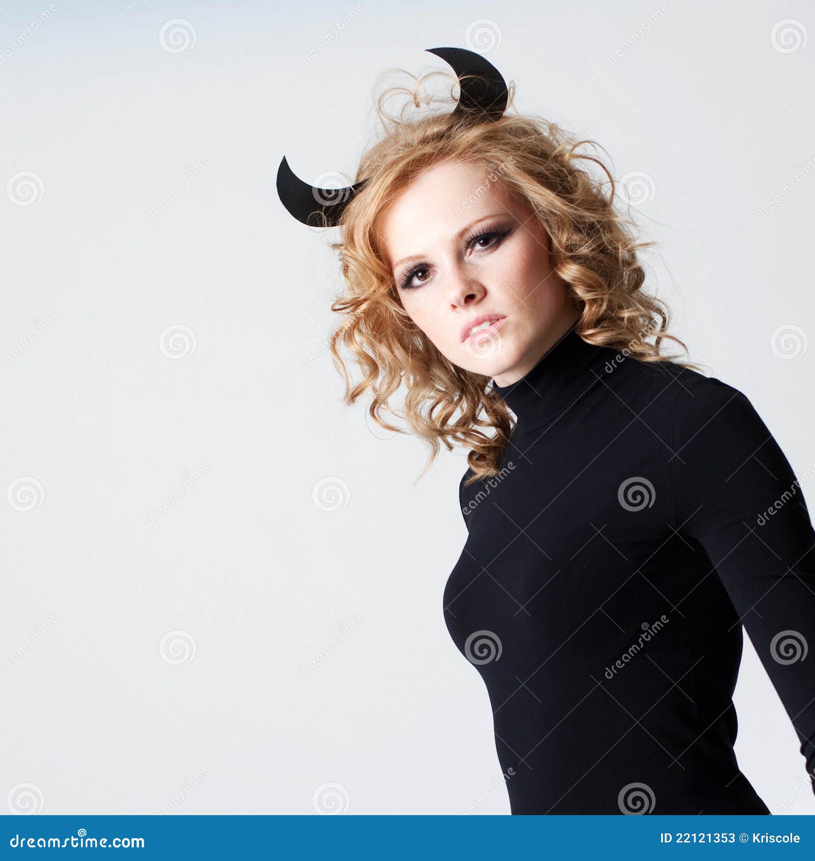 The Beautiful Young Girl a Devil Stock Image - Image of lady, fashion ...