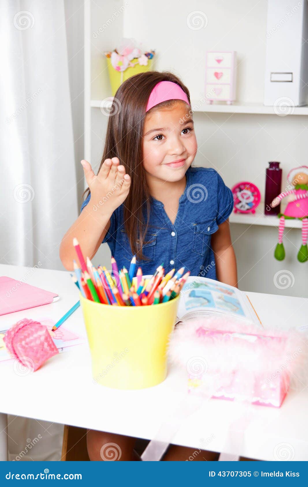 Beautiful Young Girl Explaining Something Stock Image - Image of child ...