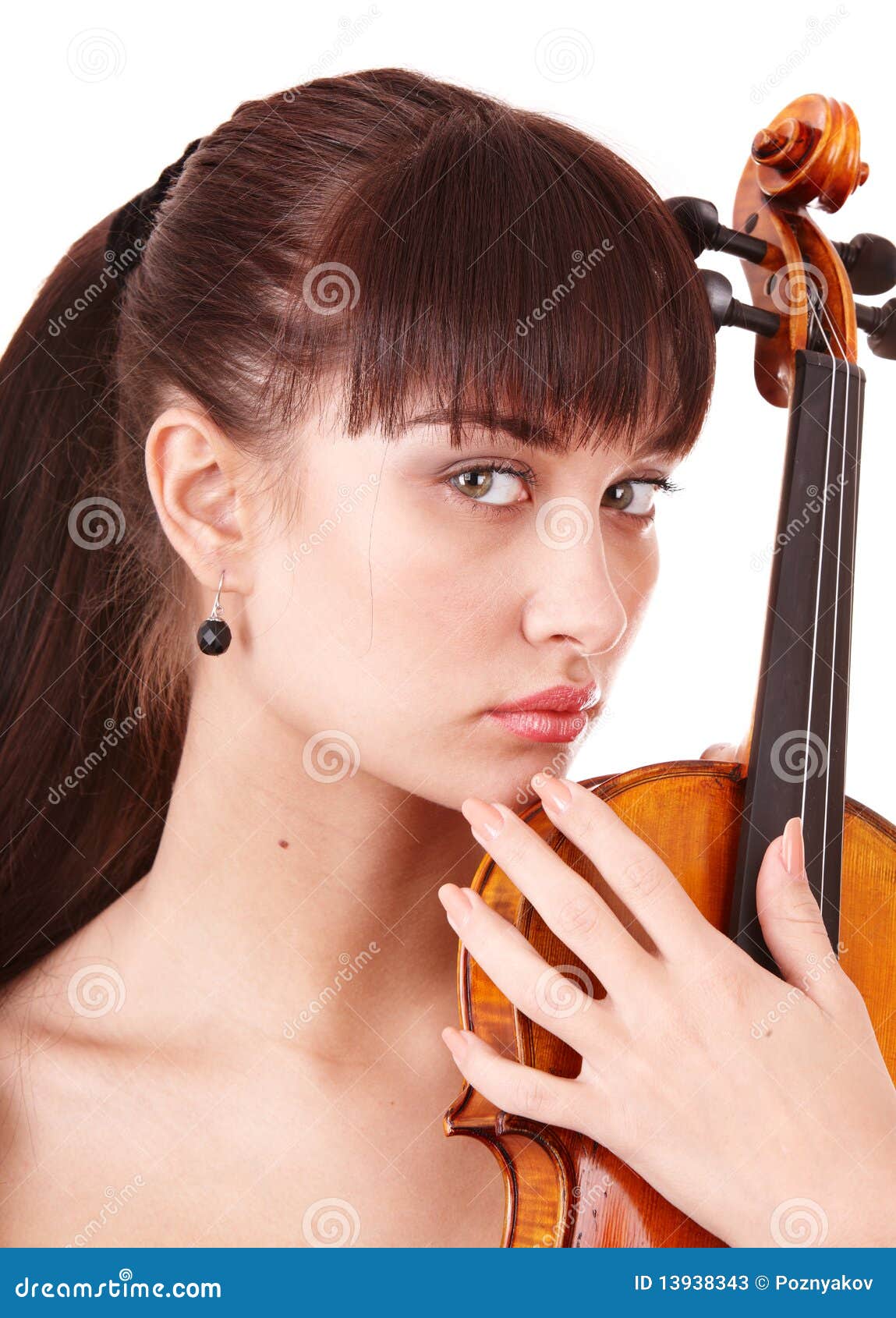 Beautiful Young Girl with Fiddle. Stock Image - Image of cheerful ...