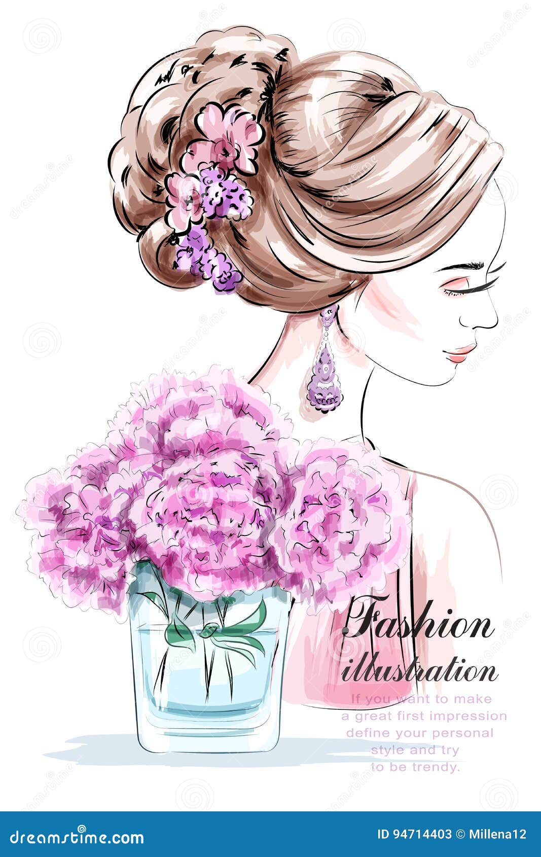 Woman S Hairstyle Icon In Black Style Isolated On White Background