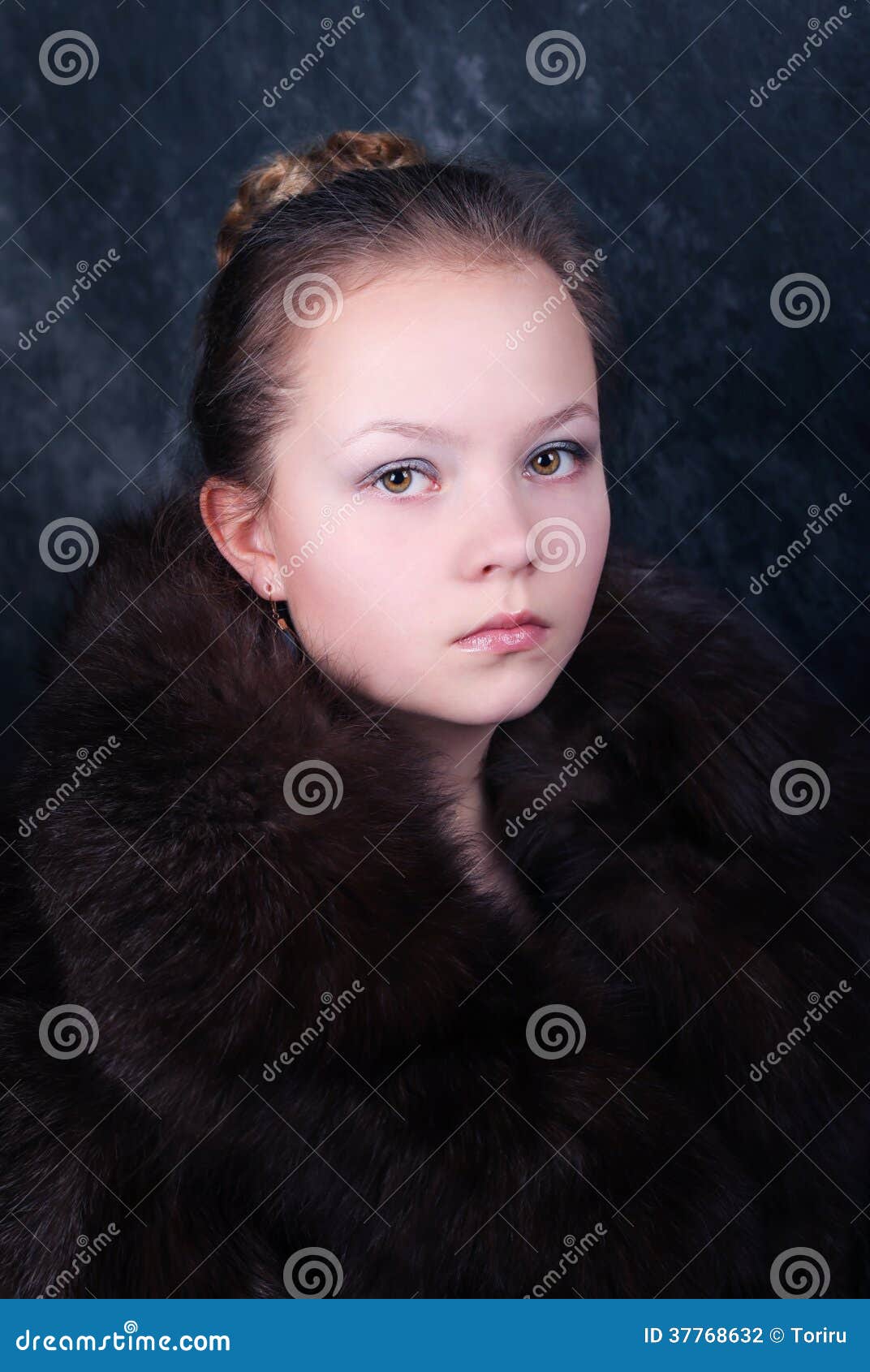 Beautiful Young Girl in Fur Stock Photo - Image of style, pretty: 37768632