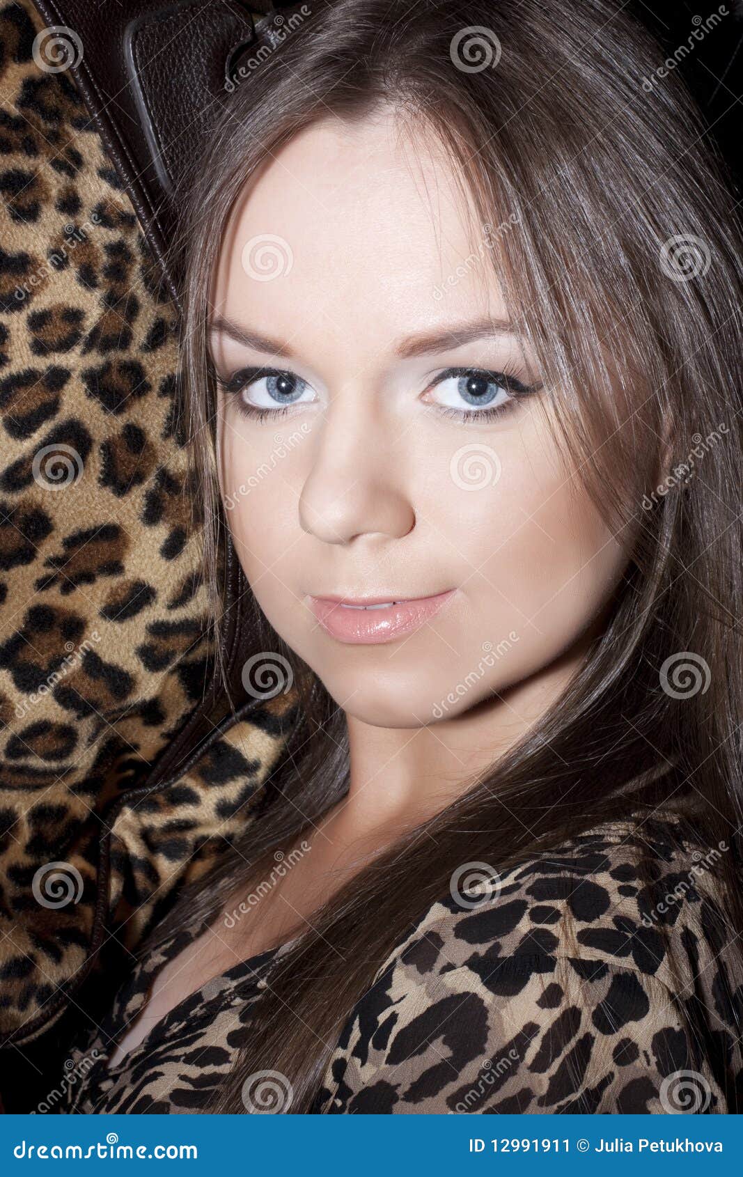 Beautiful Young Girl in a Leopard Dress Stock Image - Image of gorgeous ...