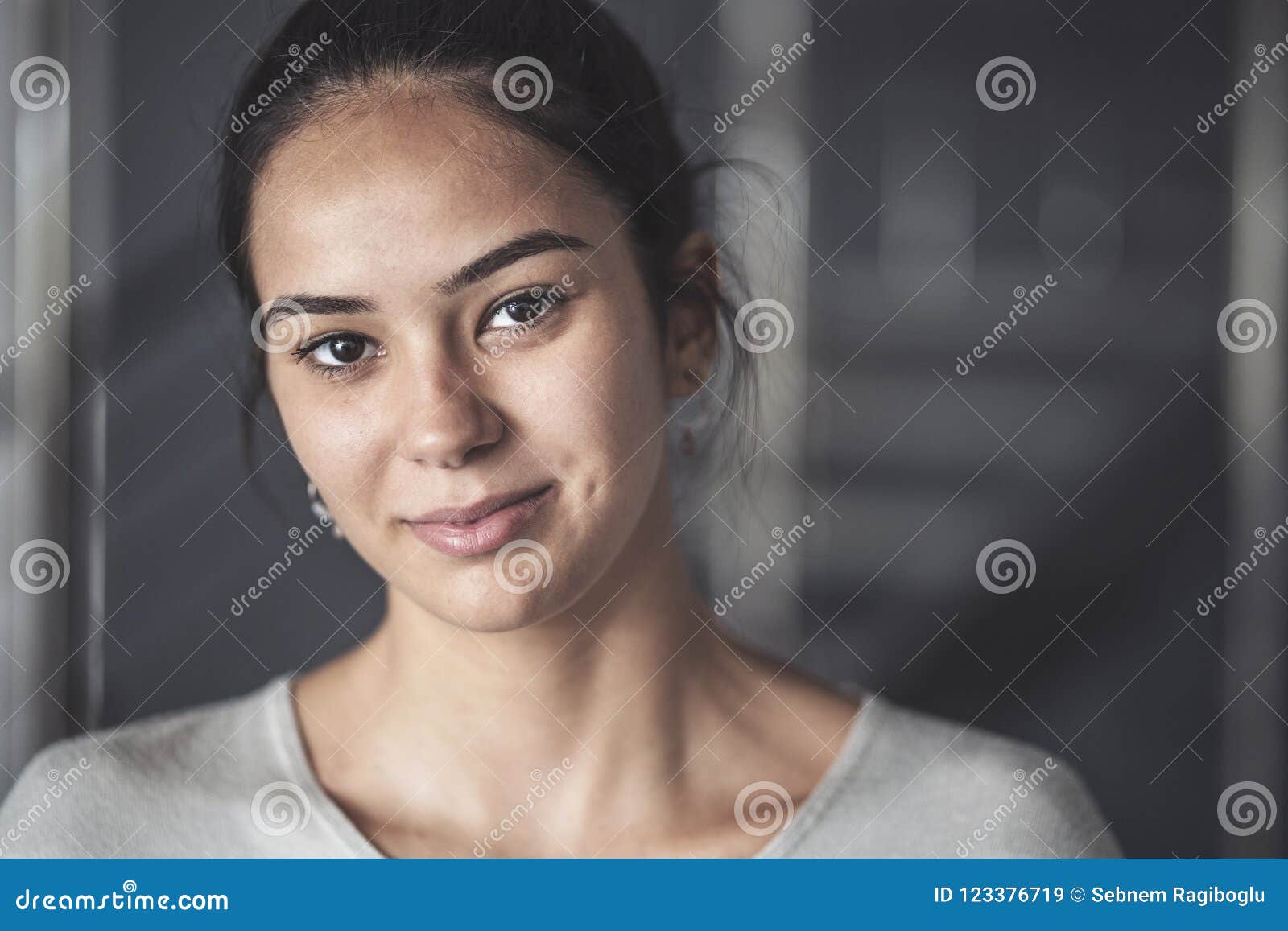 Beautiful Young Girl Looking at Camera Portrait Stock Image - Image of ...
