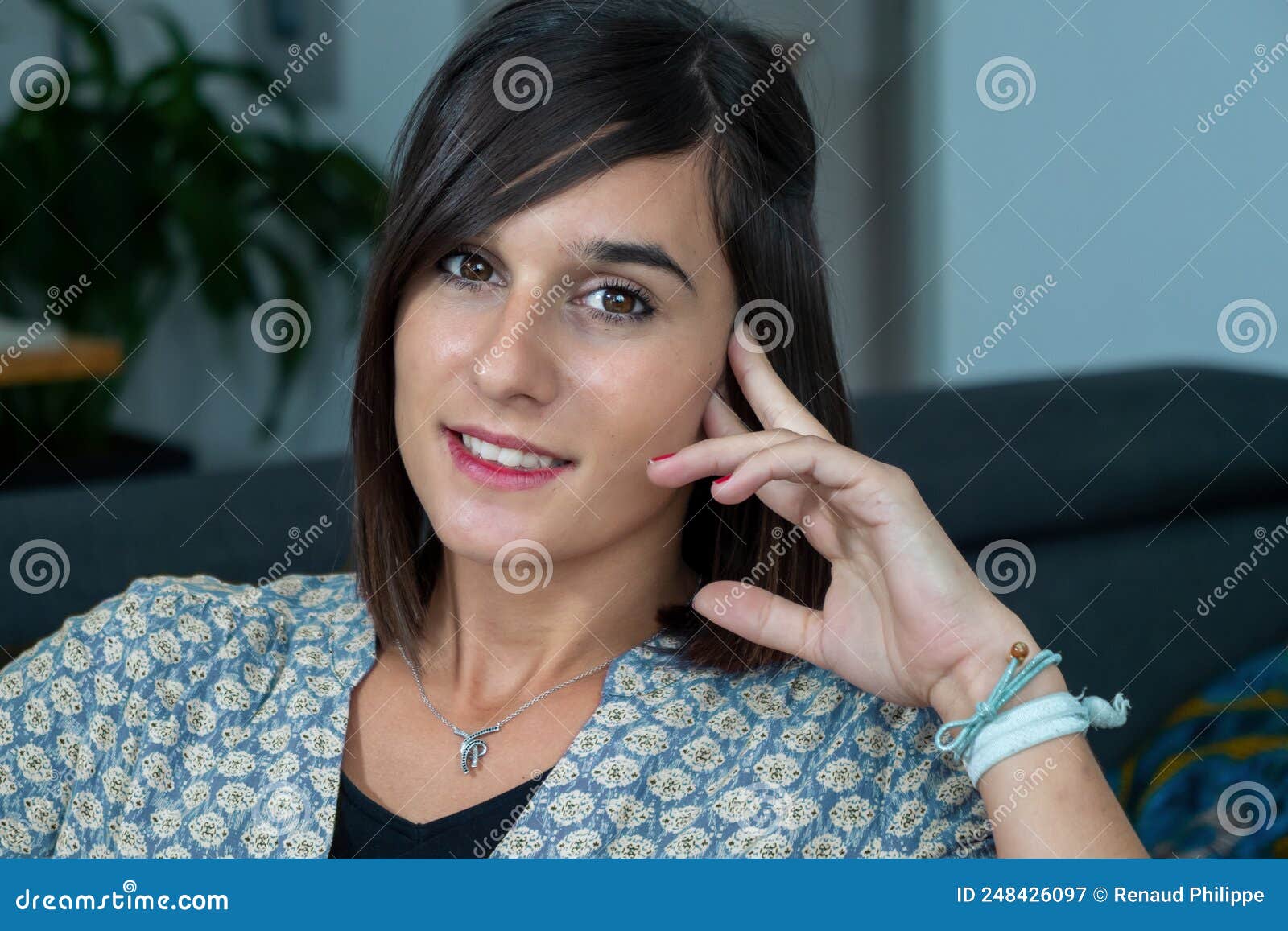 Beautiful Young Girl Looking at Camera Portrait Stock Image - Image of ...