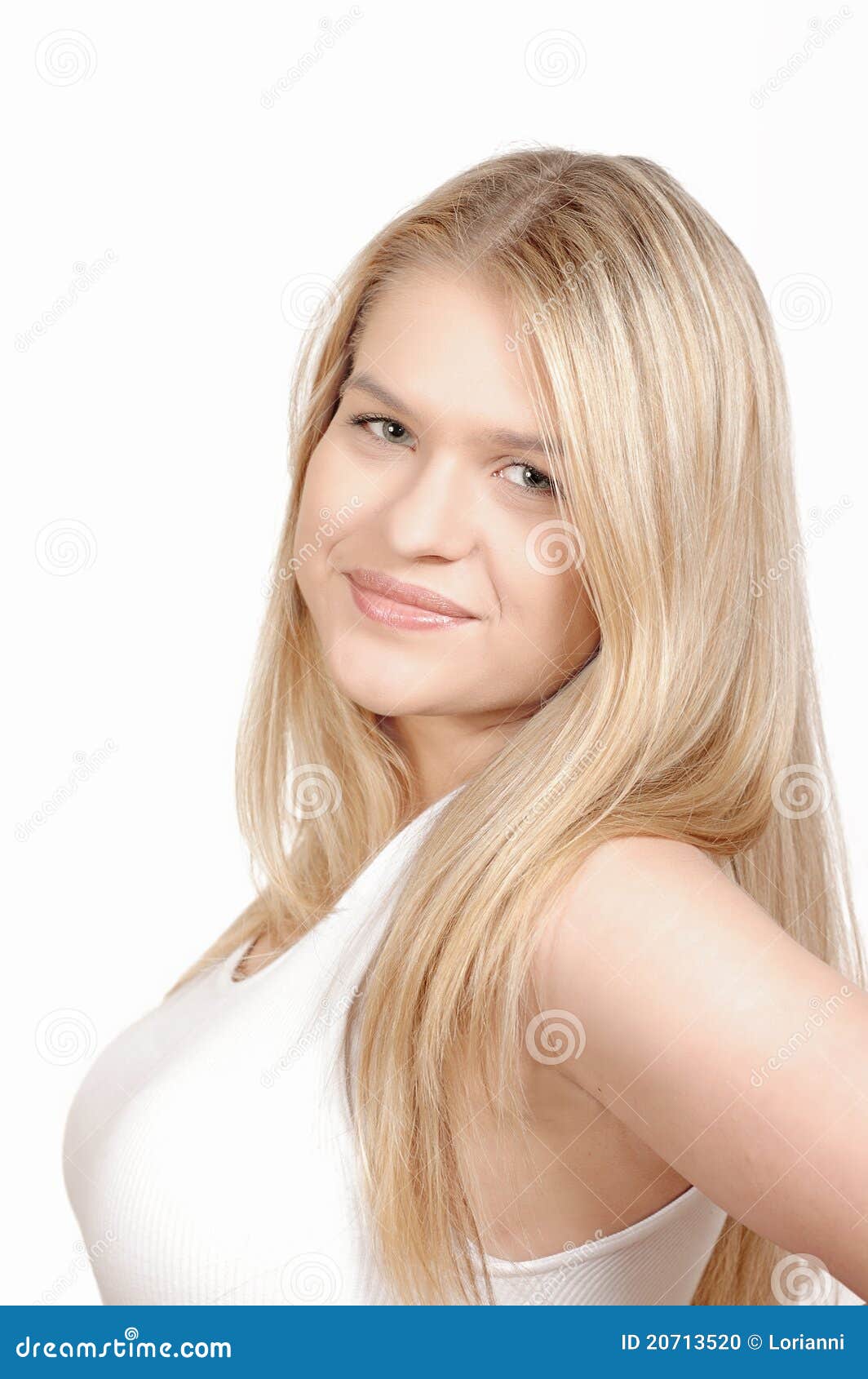 Beautiful Young Girl Posing on White Background Stock Photo - Image of ...