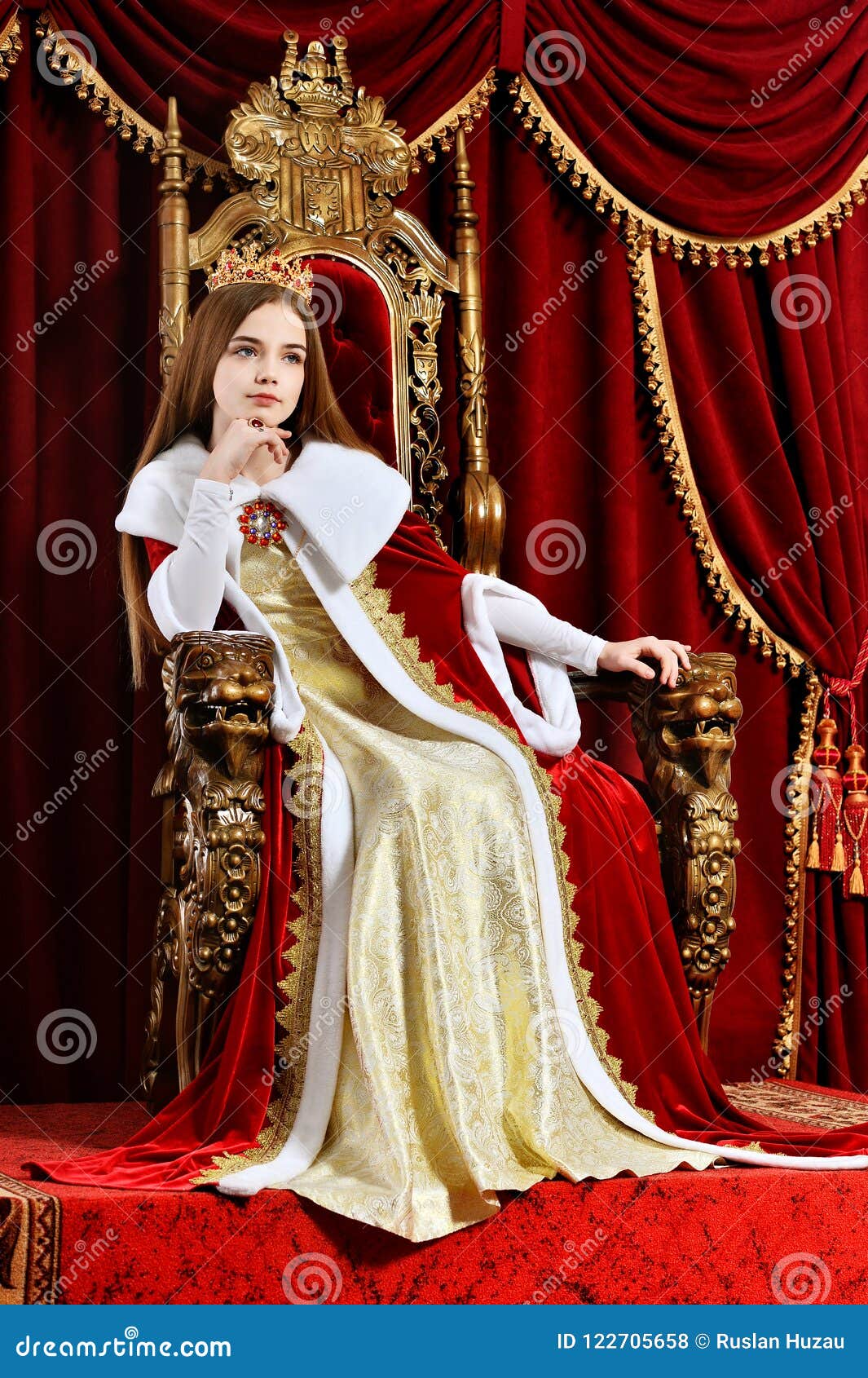 Beautiful young girl Queen stock photo. Image of girl - 122705658